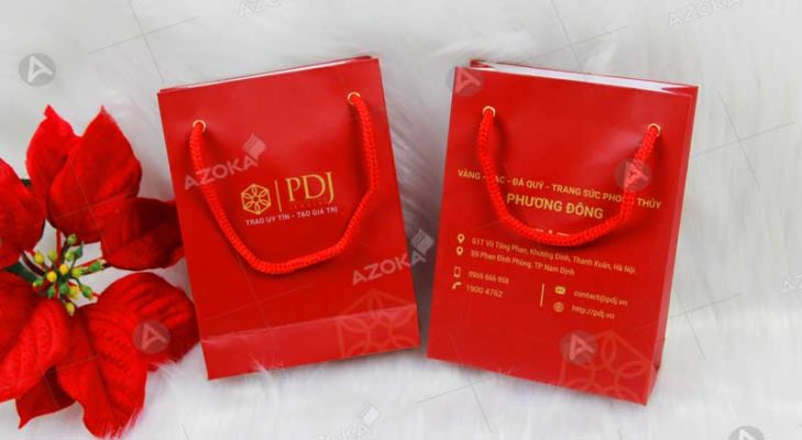 Mẫu túi giấy đựng trang sức vàng bạc PDJ Phương Đông