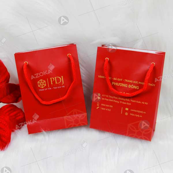 Mẫu túi giấy đựng trang sức vàng bạc PDJ Phương Đông