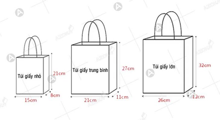 Kích thước túi giấy tiêu chuẩn #1 dành cho mọi ngành nghề