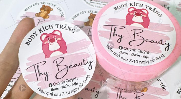 In tem nhãn kem body đẹp giá rẻ tại Hà Nội, free thiết kế