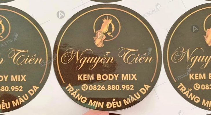 In tem nhãn kem body đẹp giá rẻ tại Hà Nội, free thiết kế