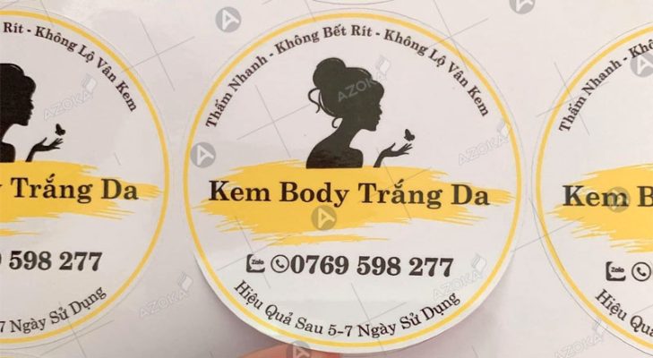 In tem nhãn kem body đẹp giá rẻ tại Hà Nội, free thiết kế