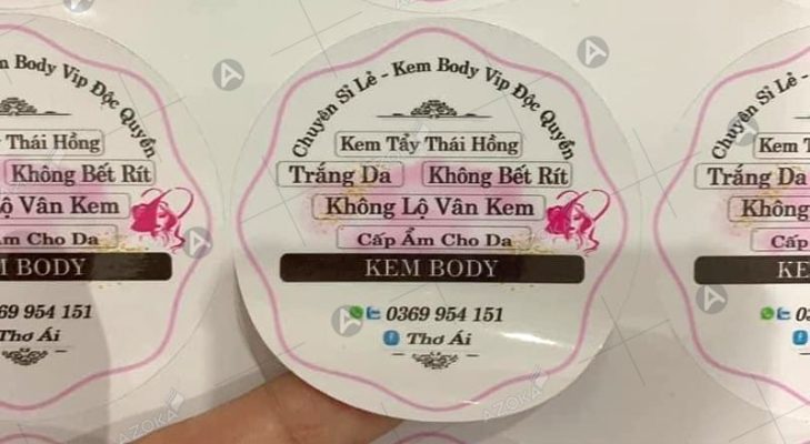 In tem nhãn kem body đẹp giá rẻ tại Hà Nội, free thiết kế