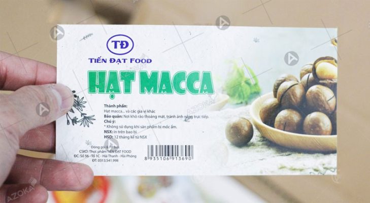 In tem nhãn hạt macca (mắc ca) theo yêu cầu tại Hà Nội