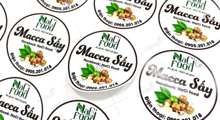 In tem nhãn hạt macca (mắc ca) theo yêu cầu tại Hà Nội