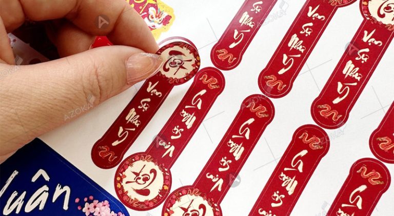 In sticker chúc mừng năm mới 2025 giá rẻ, free thiết kế mẫu