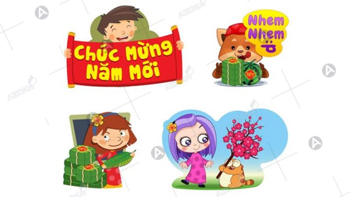 39+ Mẫu sticker Tết dễ thương dùng trang trí và quà tặng