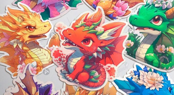 Khám phá bộ sưu tập mẫu sticker hình rồng độc lạ cực hot