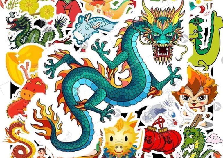 Khám phá bộ sưu tập mẫu sticker hình rồng độc lạ cực hot