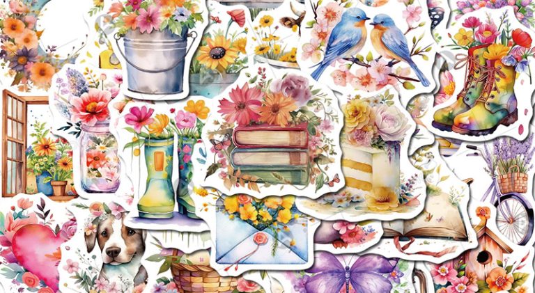 Top 34+ mẫu sticker hoa đẹp, sáng tạo tinh tế cho trang trí