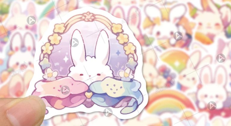 Top 22+ mẫu sticker thỏ bảy màu cực cute dành cho fan